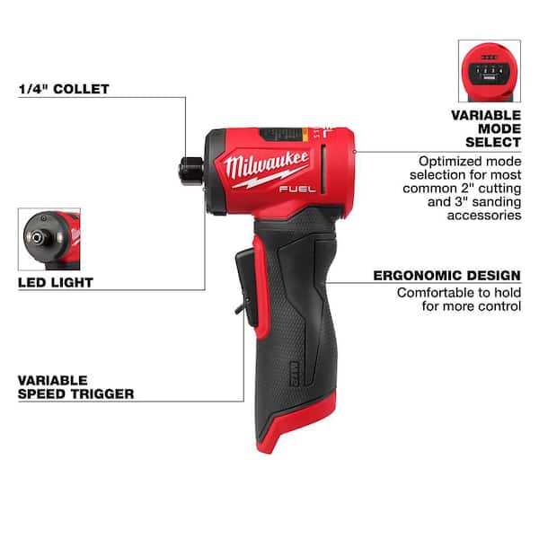 Milwaukee M12 FUEL 12V Lithium-Ion Brushless Cordless 1/4 in. Right ...