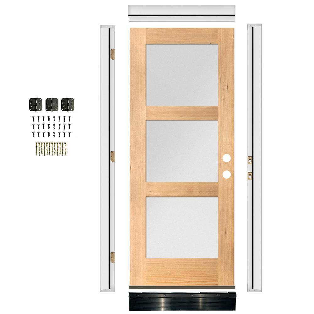 Krosswood Doors Ready-to-Assemble 36 in. x 80 in. Modern Left-Handed 3 ...