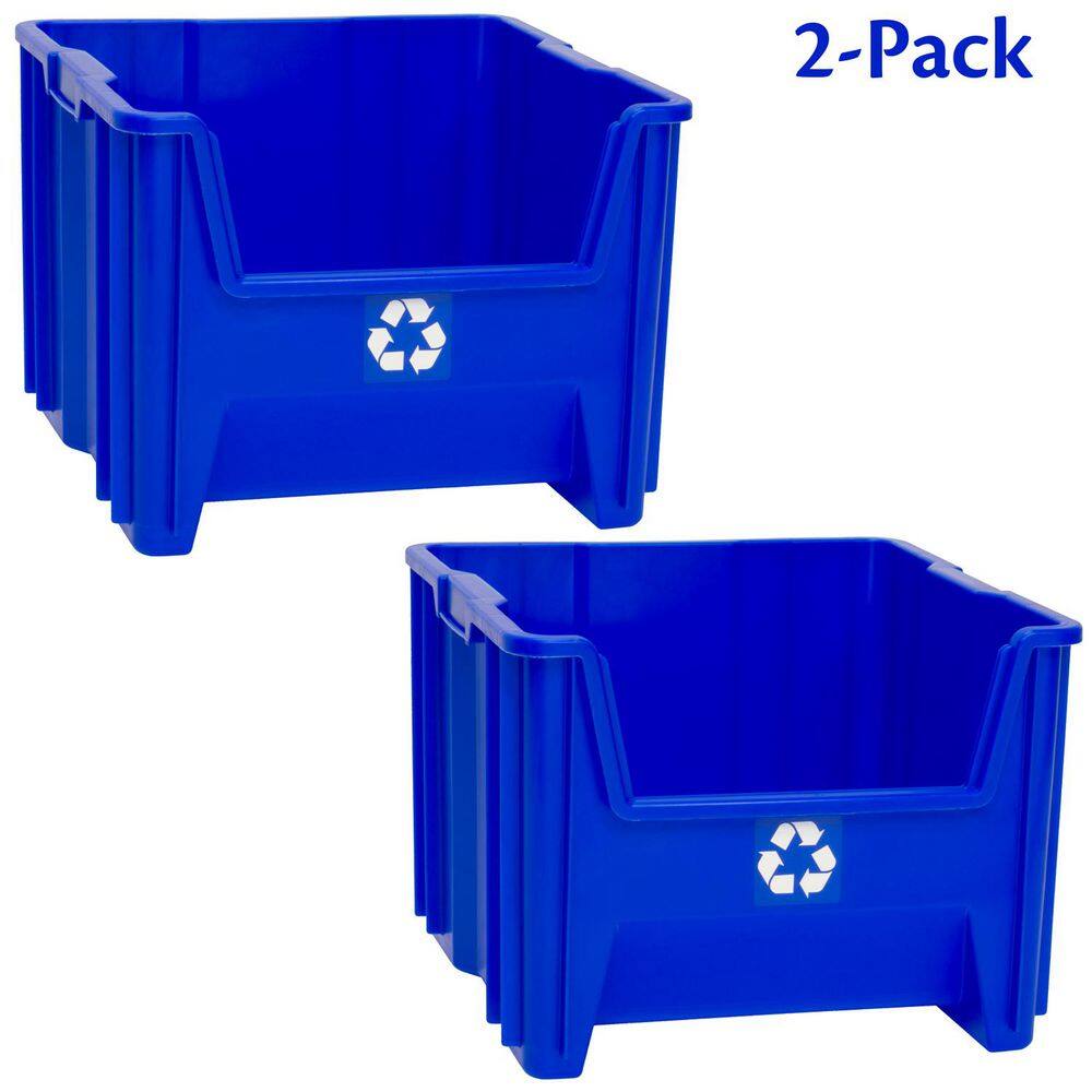 Akro-Mils 13018 Stackable Open-Front Recycling Bin Box Containers, 17 1 ...