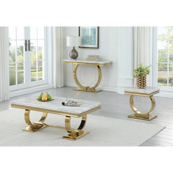Entryway Table CHOEZON Modern Console Table - 3-Tier With Marble Top ...