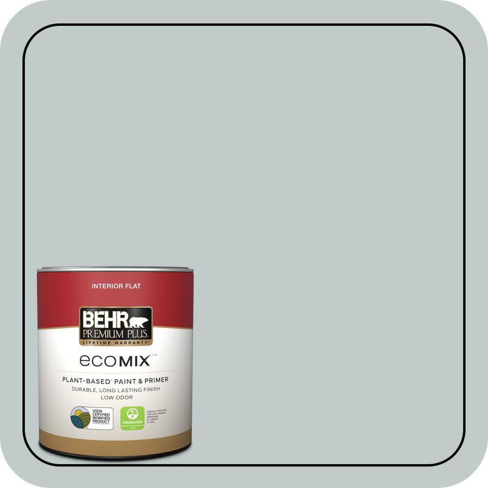BEHR PREMIUM PLUS 1 qt. #730E-3 River Rock Flat EcoMix Plant-Based ...