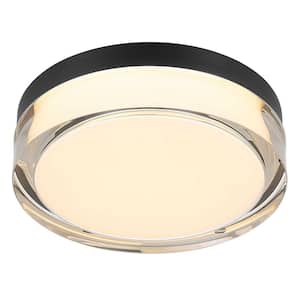 AIKVSXER Stratified Glow 24-Watt Black Square Integrated LED Flush ...