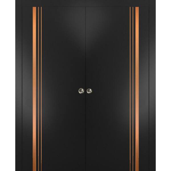 Sartodoors 36 in. x 80 in. 1 Panel Black Matte Finished Solid MDF ...
