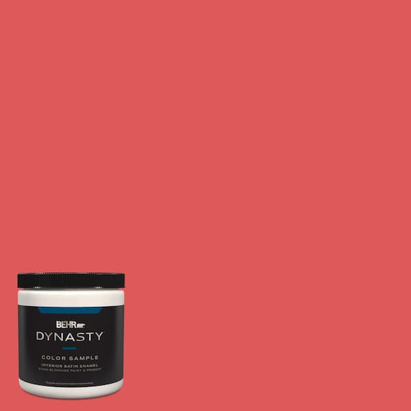 BEHR DYNASTY 8 oz. #150B-6 Firecracker Satin Enamel Stain-Blocking ...