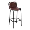 THE URBAN PORT 41.7 in. Brown and Black Low Back Metal Frame Bar Stool ...