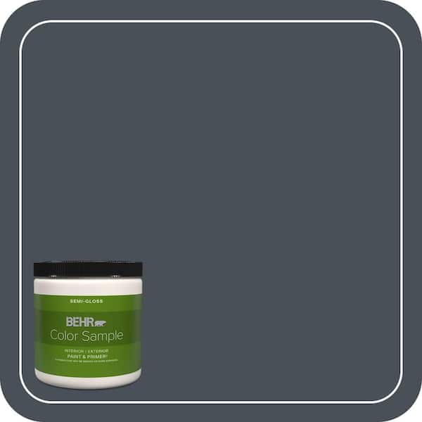 BEHR PREMIUM PLUS 8 oz. #T15-2 Seared Gray Semi-Gloss Interior/Exterior ...