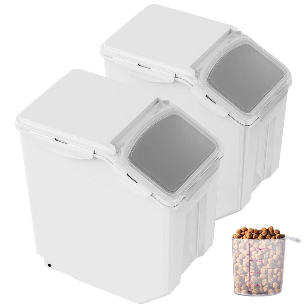 SVOPES Ingredient Storage Bin Set, 2 x 15 L with Measuring Cups ...