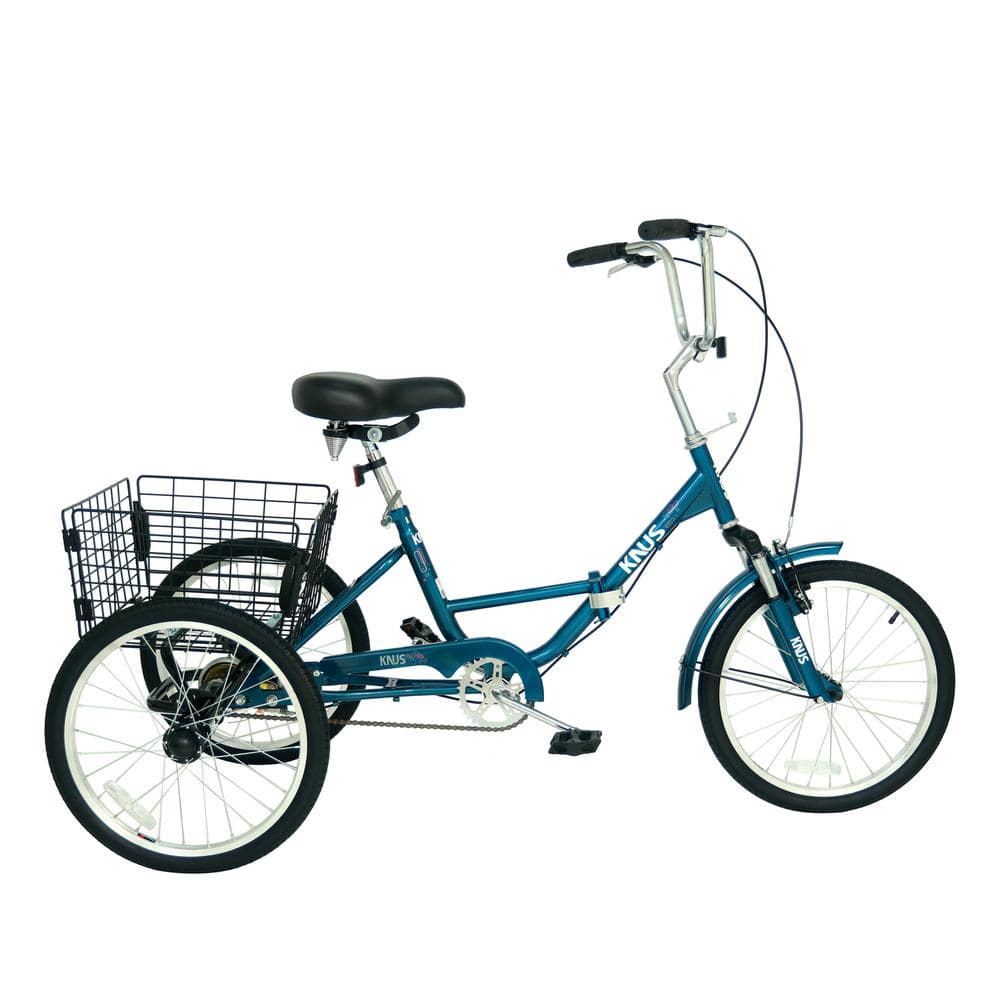 Cesicia 20 in. Peacock Blue Steel Portable Cruiser Bicycles with ...