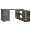Coaster Yvette 60 in. W L-shape Weathered Gray Office Desk 800518 - The ...