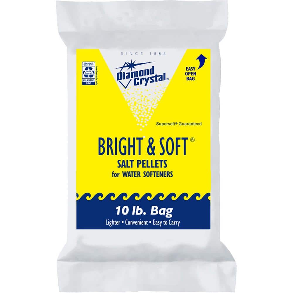 Diamond Crystal Bright and Soft Salt Pellets for Water Softener - 10 lb ...