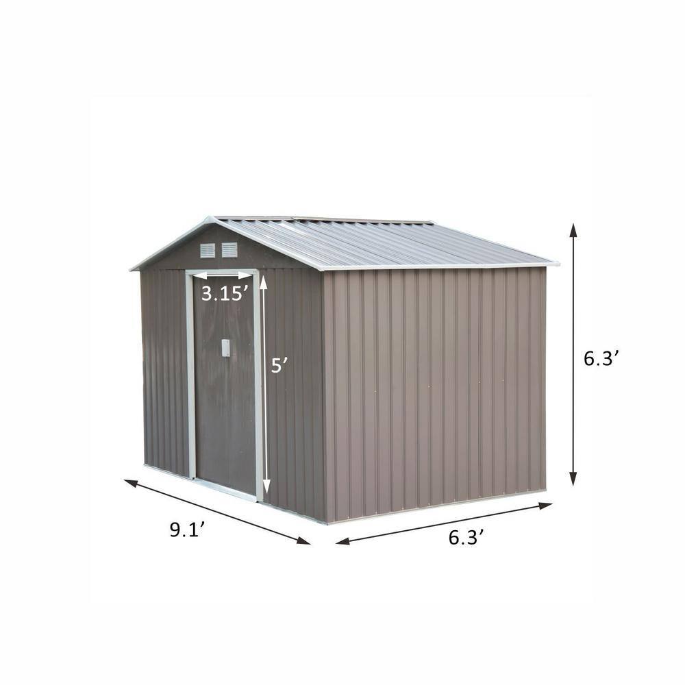 Buy 6 ft. x 9 ft. Metal Outdoor Backyard Garden Utility Storage Tool ...