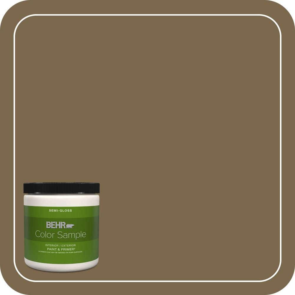 BEHR PREMIUM PLUS 8 oz. #T14-6 Boho Semi-Gloss Interior/Exterior Paint ...
