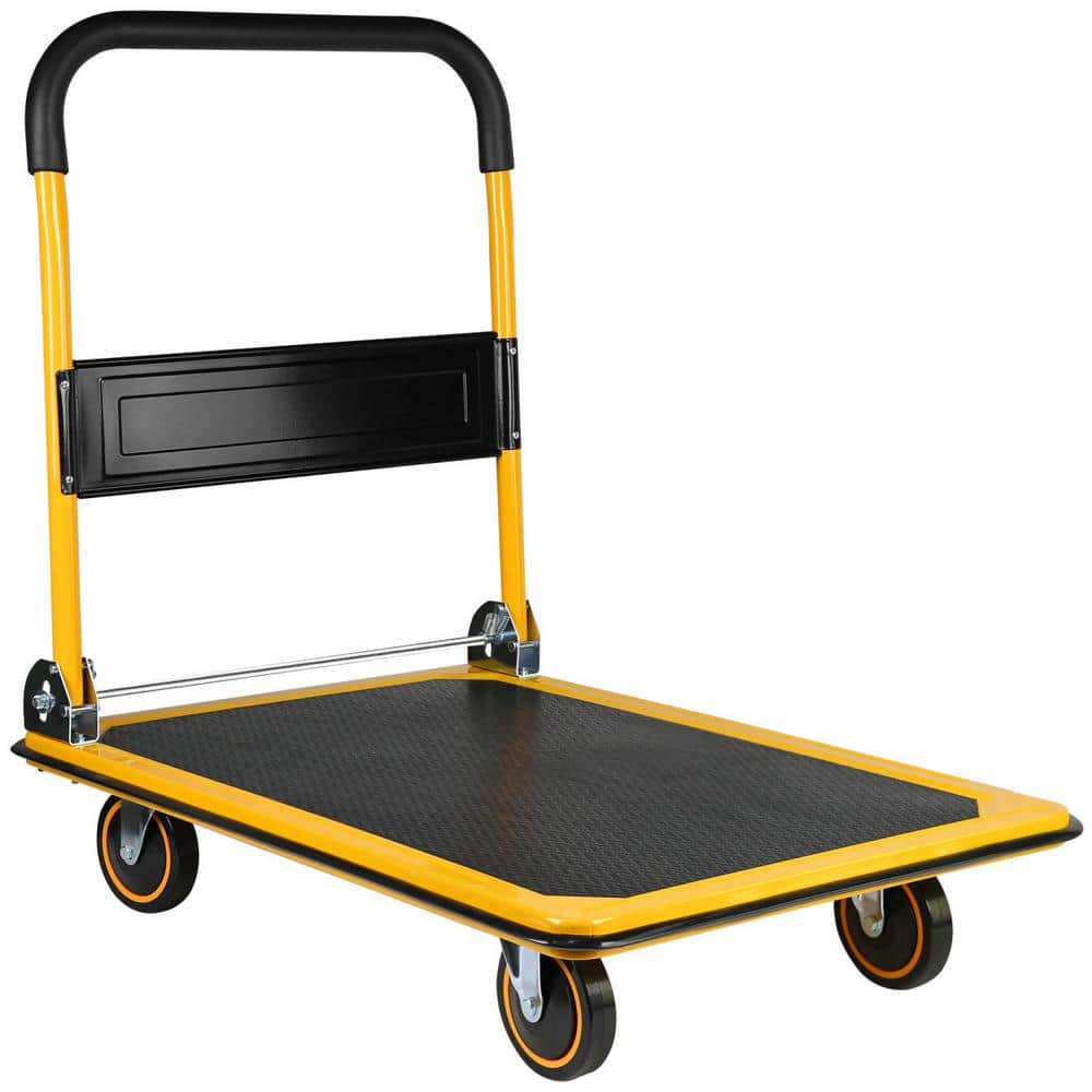 Tidoin 660 lbs. Capacity Yellow Heavy-Duty Moving Platform Hand Truck ...