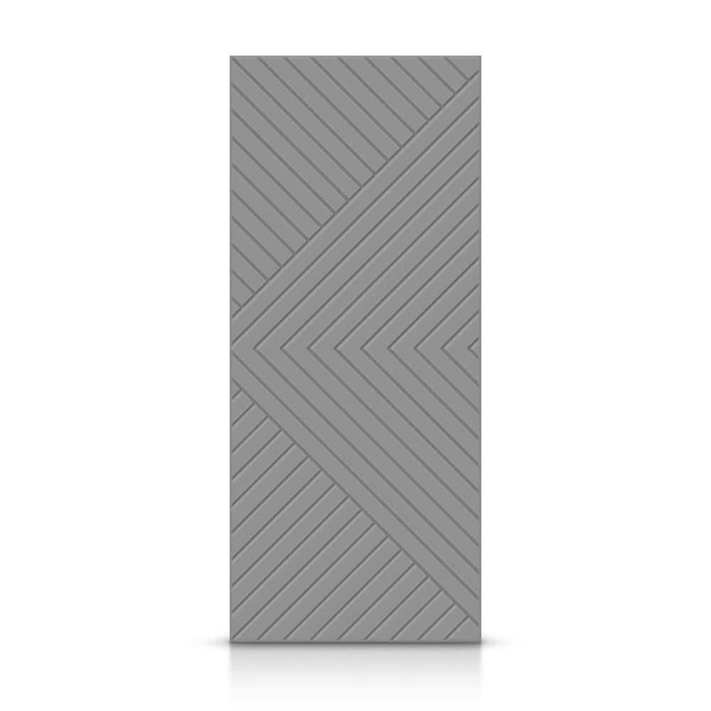 CALHOME 36 in. x 84 in. Hollow Core Light Gray Stained Composite MDF ...