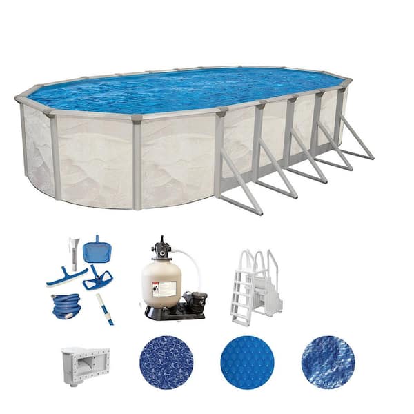 AQUARIAN Huntington 24 ft. Round 54 in. Deep Above Ground Hard Sided ...
