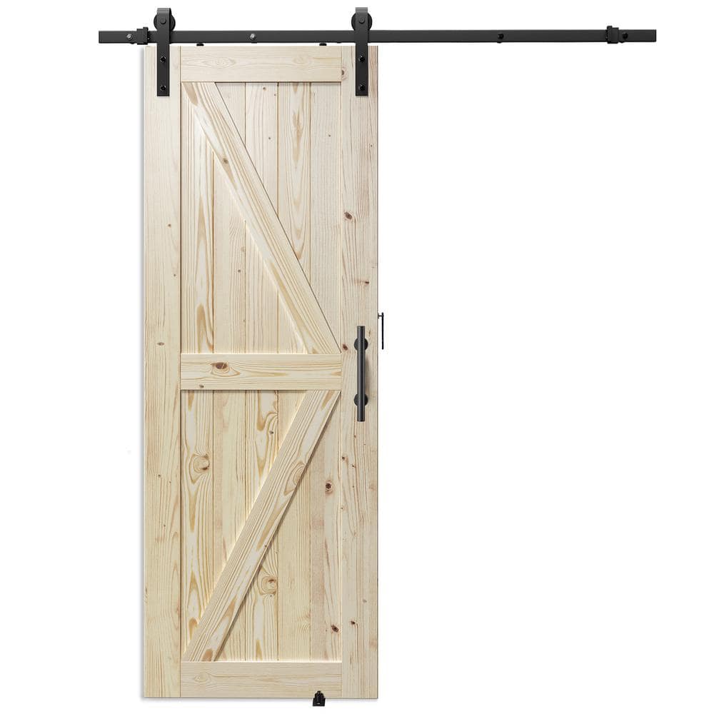 GOLDENPOLEY K Model 32 in. x 84 in. Unfinished Natural Solid Wood ...