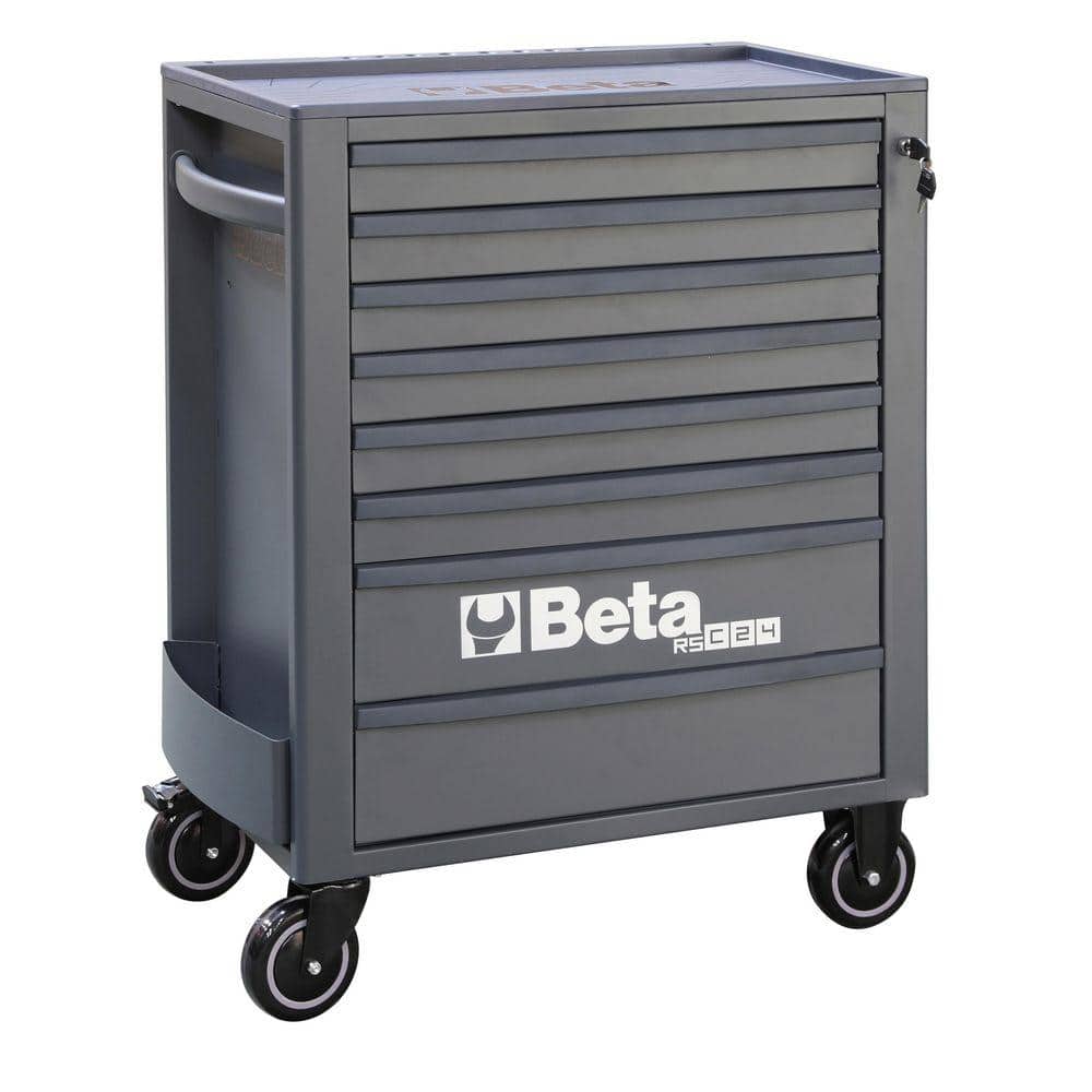 Beta RSC24 Heavy Duty 29 in. Wide Gray Steel Rolling Tool Box, 8 ...