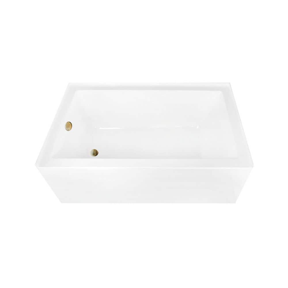 Kingston Brass Aqua Eden 60 in. x 36 in. Acrylic Rectangular Alcove ...