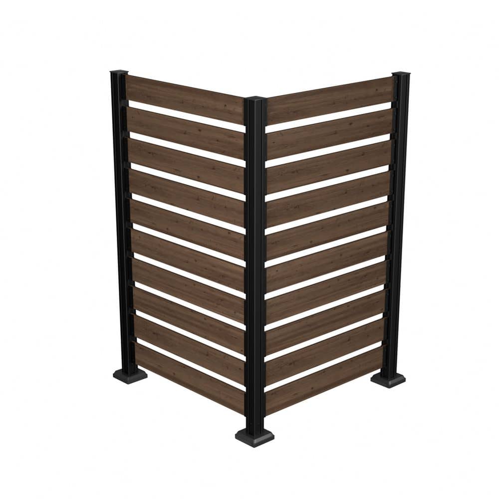 VEIKOUS 5 ft. H x 6.5 ft. W (2-Panel) Outdoor Flat Cedar Wood Fence ...