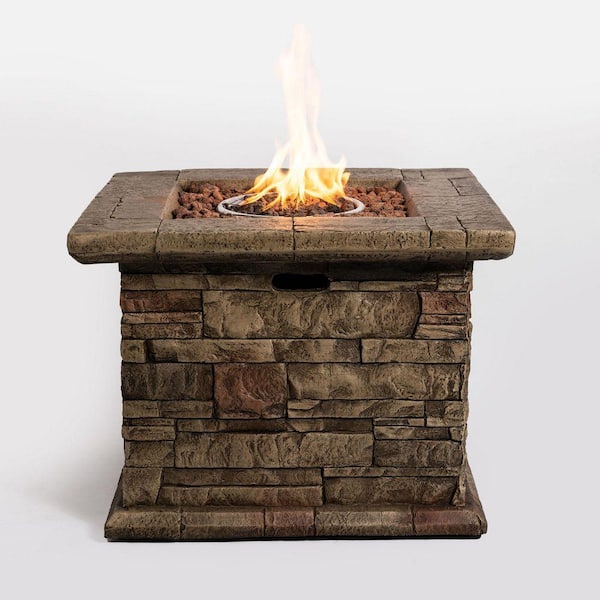 Sudzendf Brown Stone Fire Pit Table BF1103C07 - The Home Depot