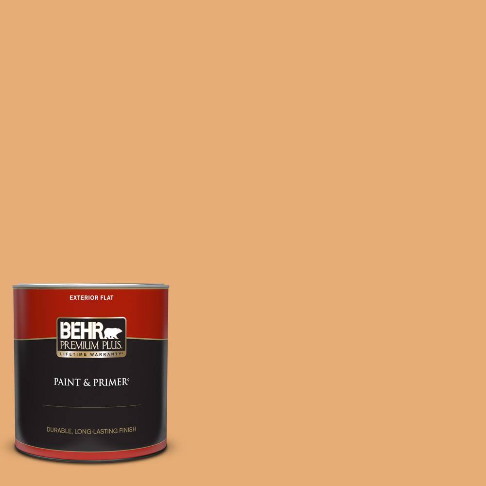 BEHR PREMIUM PLUS 1 qt. #PMD-75 Autumn Gourd Flat Exterior Paint ...