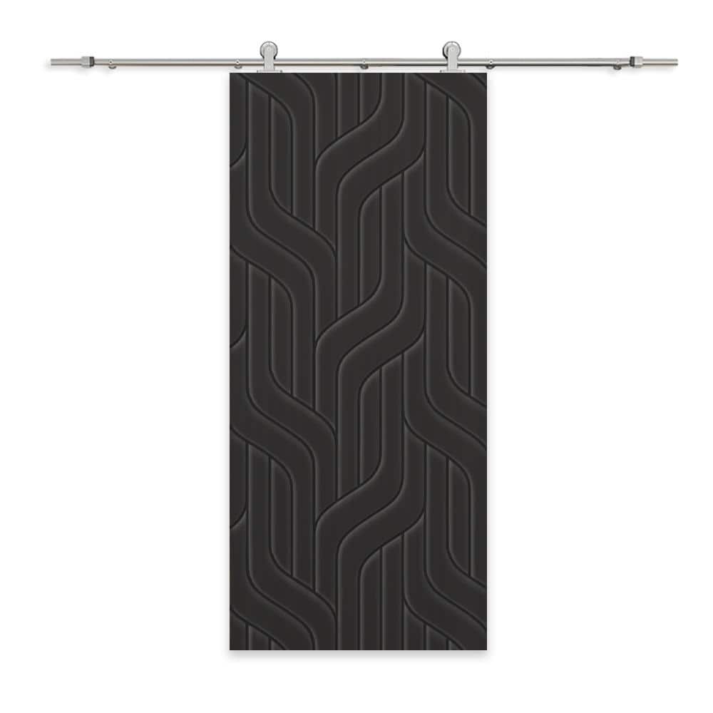 CALHOME 42 in. x 96 in. Black Stained Composite MDF Paneled Interior ...