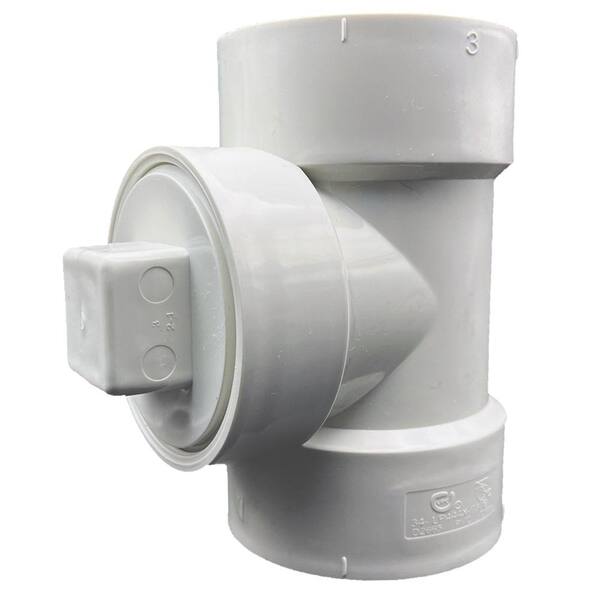 VPC 3 in. PVC DWV Hub x Hub x FPT Cleanout Tee with Plug Fitting 34 ...