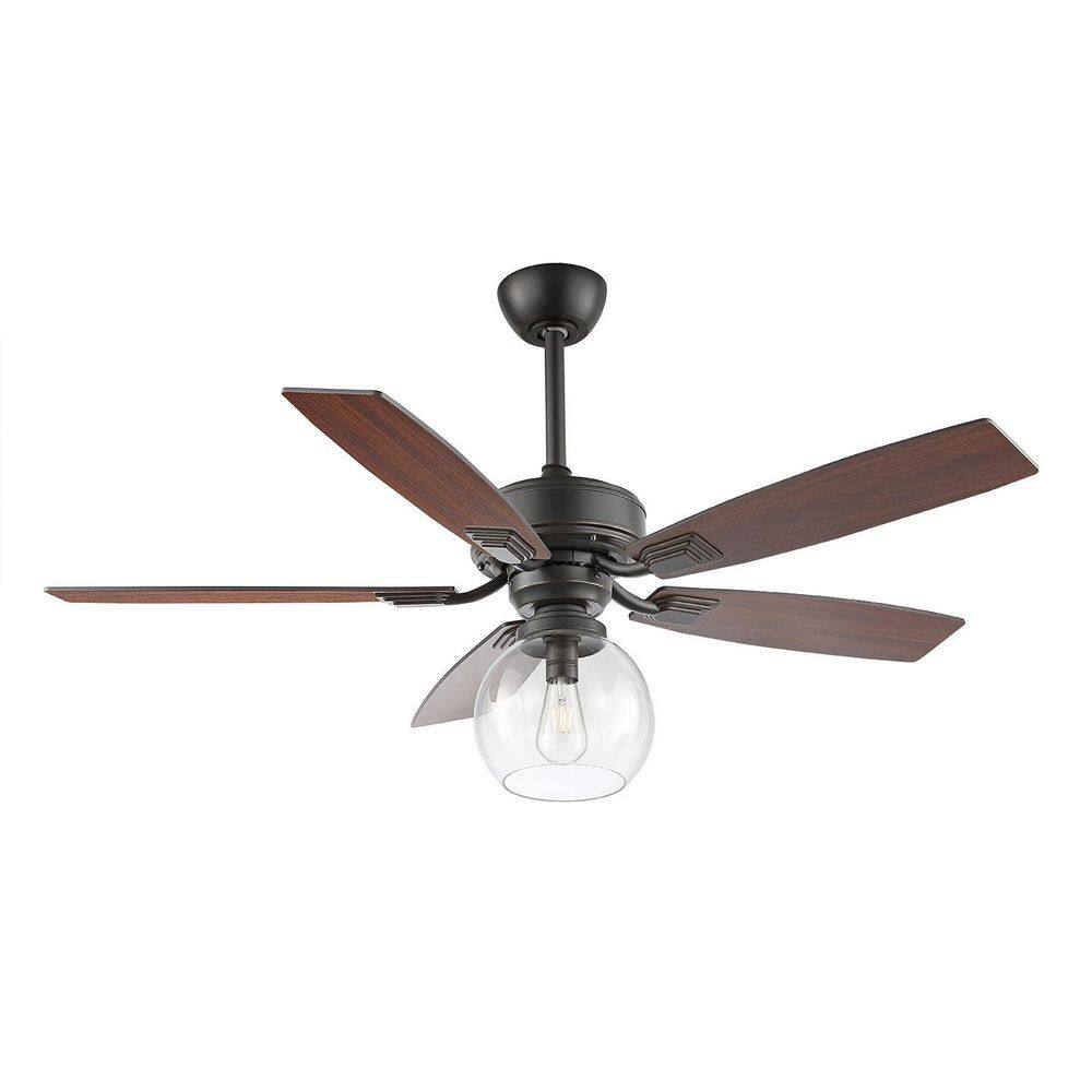 WINGBO 52 in. Indoor Walnut LED Ceiling Fan with Remote WBCF-F024-BZ ...
