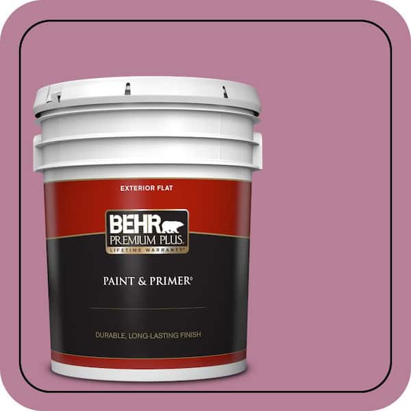 BEHR PREMIUM PLUS 5 gal. #M130-5 Cabaret Flat Exterior Paint & Primer ...