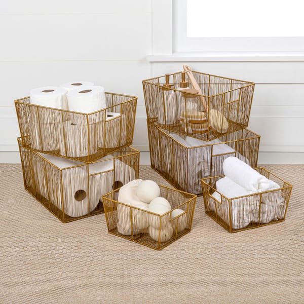 happimess Sutton Gold 16 in. x 8 in. Modern Glam Handmade Wire Metal ...