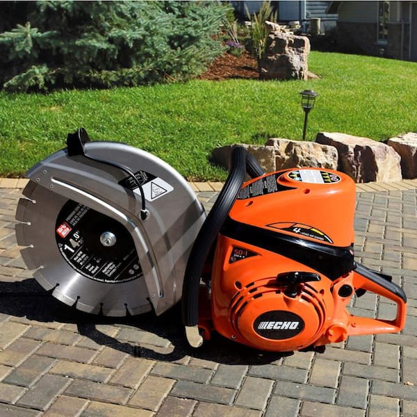 ECHO 14 in. 73.5 cc 2 Stroke Gas Concrete Masonry Pro Cut Off Saw with Decompression Valve and Abrasive Blade and Water Valve CSG 7410 14 The Home Depot