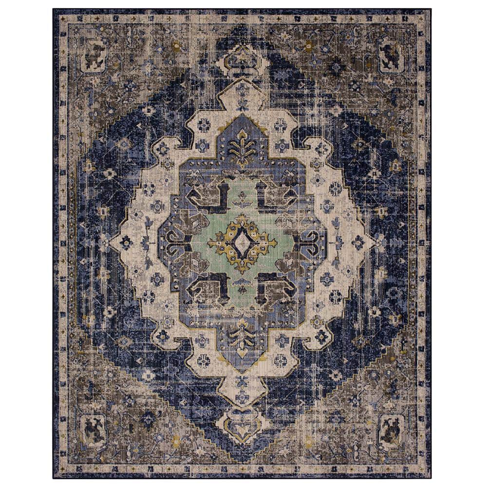 Mohawk Home Pantaleone Indigo 6 ft. 6 in. x 9 ft. Oriental Area Rug ...