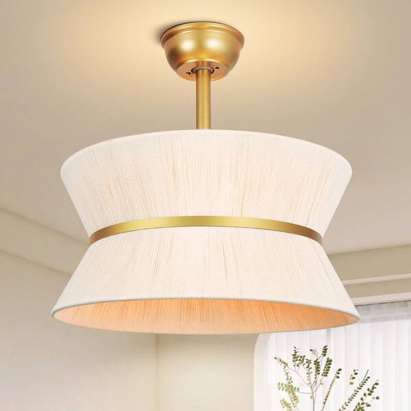 Ltemziiy 20 in. Indoor Beige Boho Style Ceiling Fan with Light, Remote ...