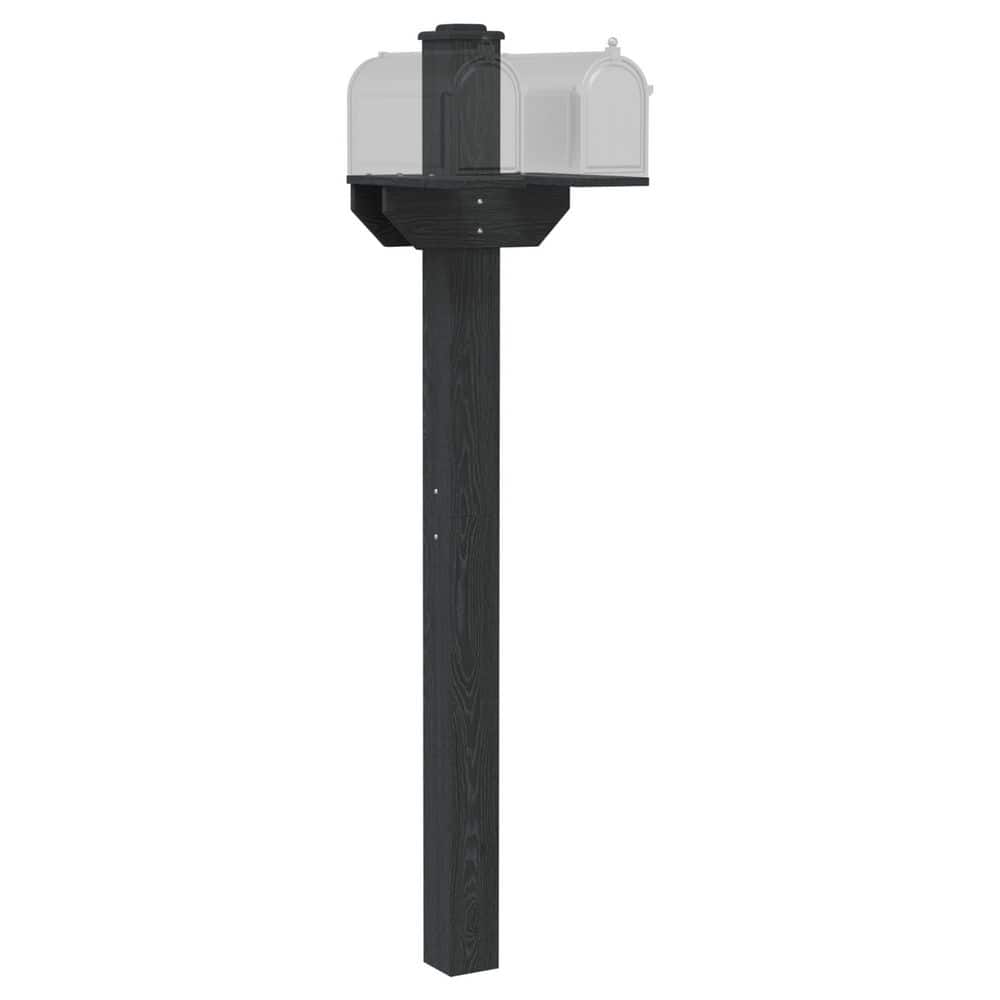 FUFU&GAGA Outdoor Black Dual Mailbox Post, 66 in. Hollow Post, 0 Gal ...