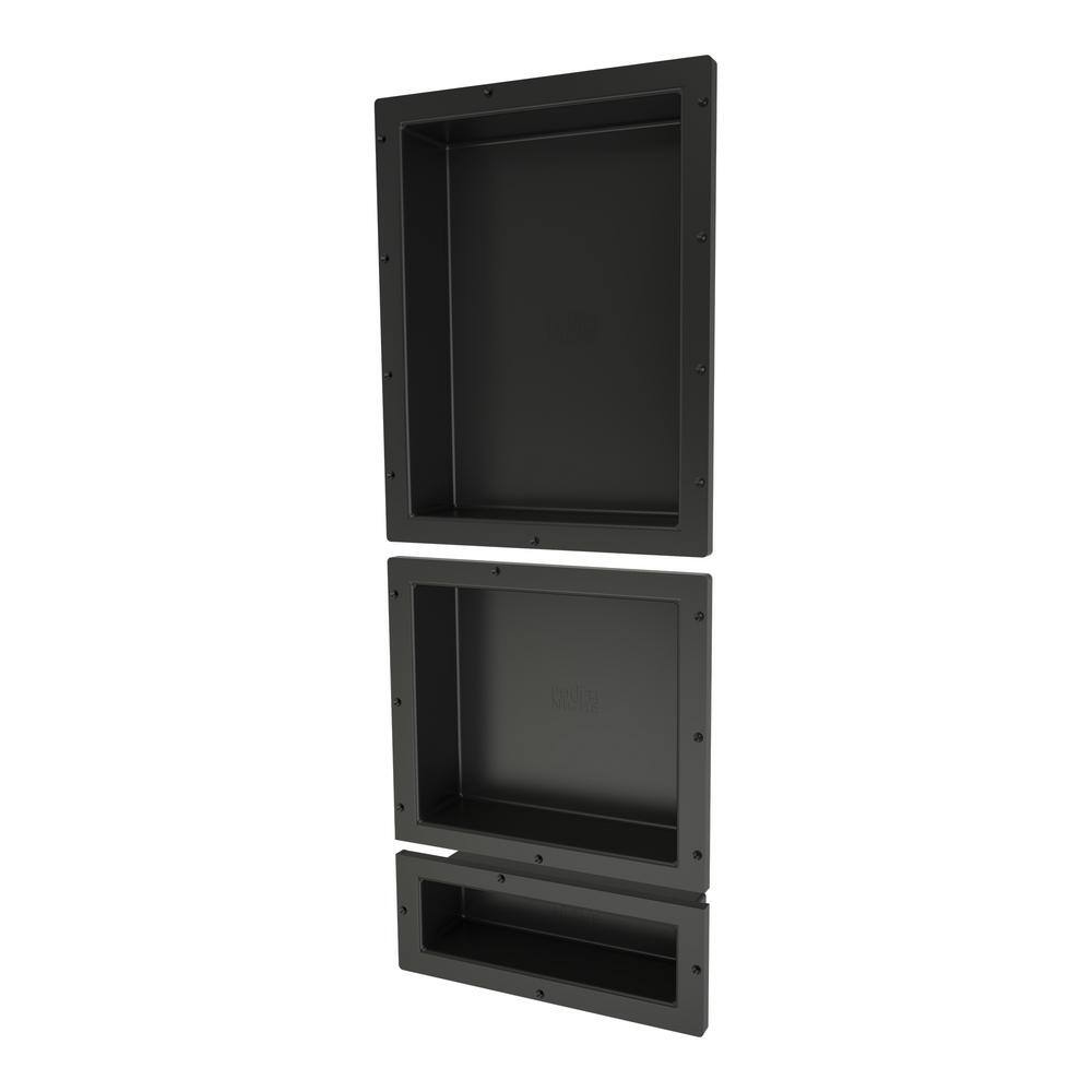 Tile Redi Redi Niche 16 in. x 40 in. Triple Shower Niche Set in Black ...