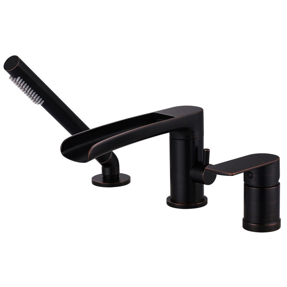 VEVETTA Single-Handle Tub Deck Mount Roman Tub Faucet with 360° Swivel ...