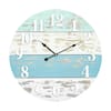 Cubilan Blue Wood Round Wall Clock 852082575 - The Home Depot