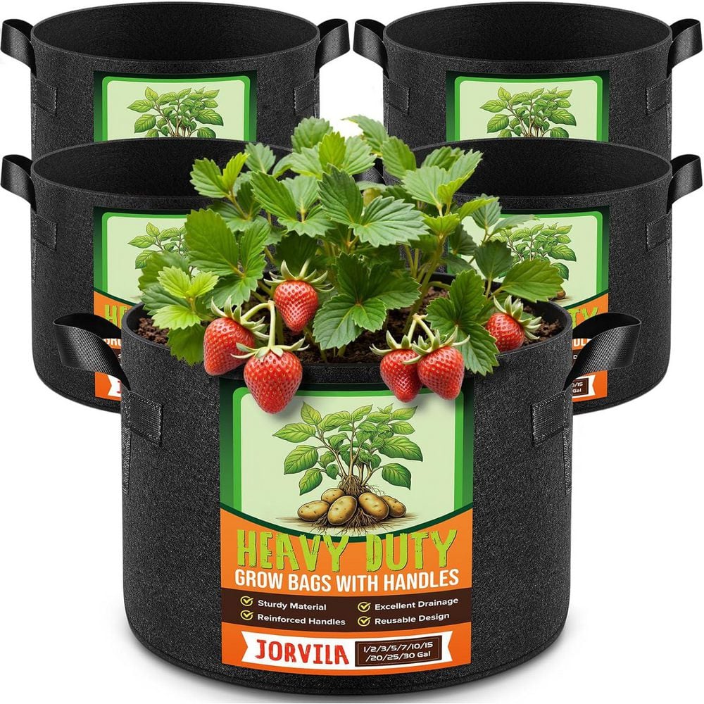 Primehome 5-Pack 10 Gallon Grow Bags Garden Planting Bag with ...