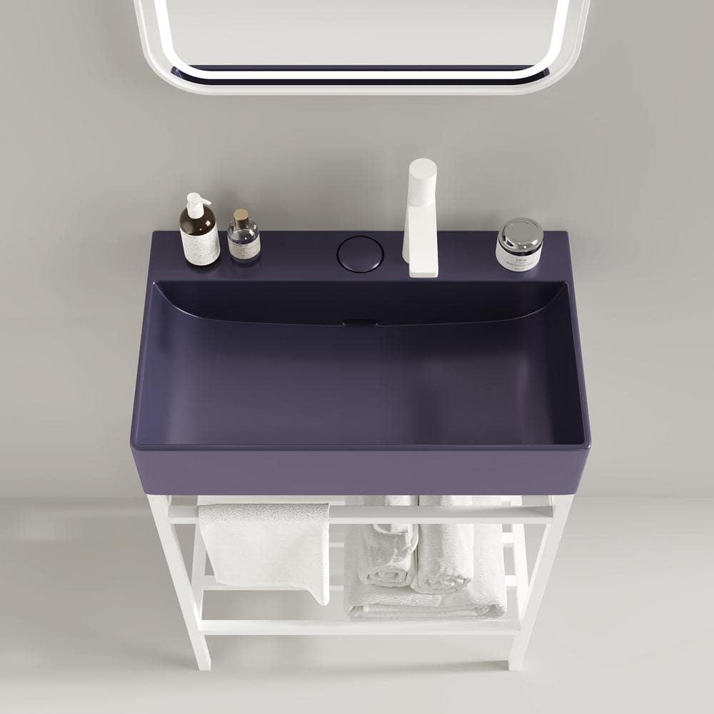 TCYO 24 in. Ceramic Console Sink Basin in Purple TYACBS01-24PRP - The ...