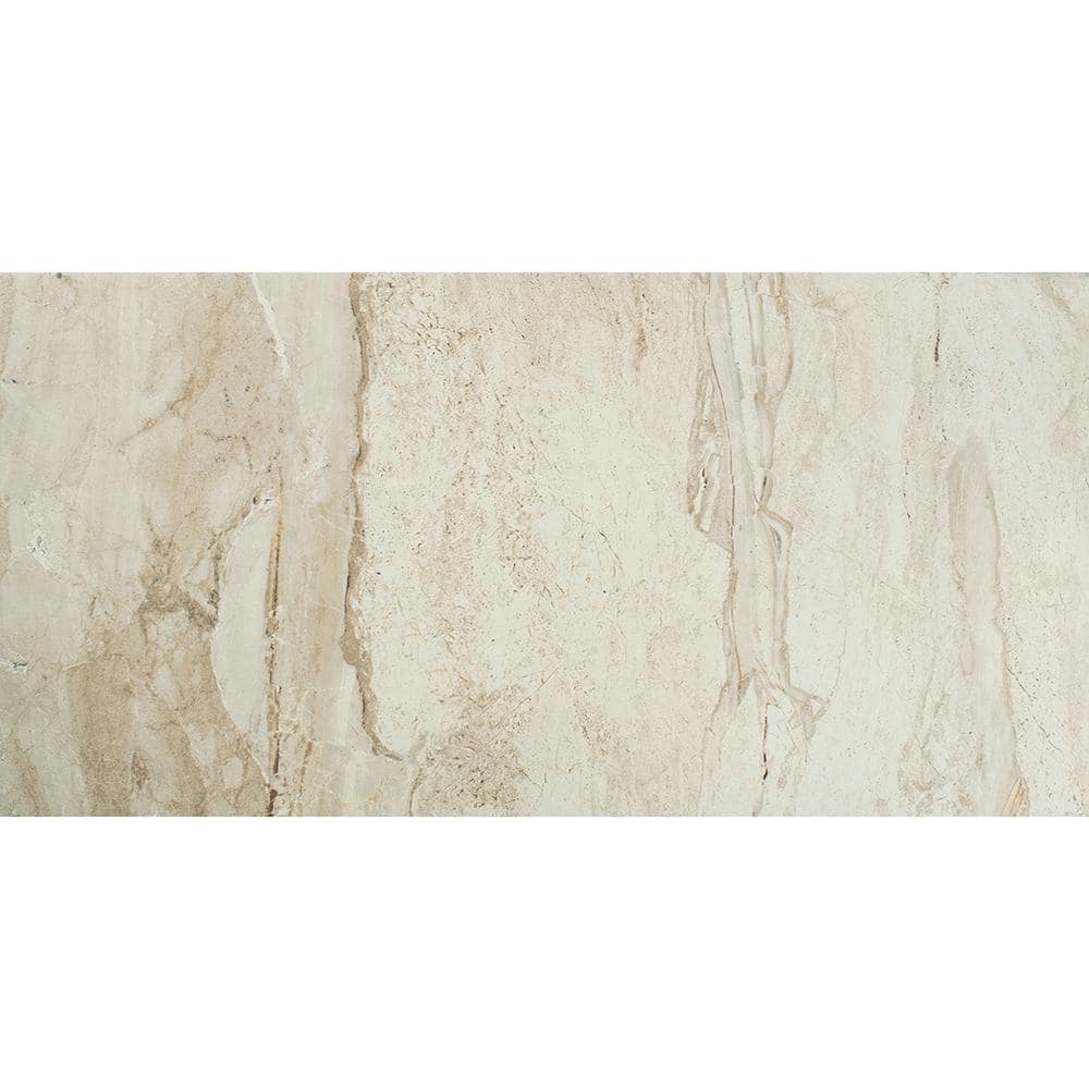 InDesign Coastal Stone Crema 12 in. x 24 in. Matte Ceramic Floor Tile ...