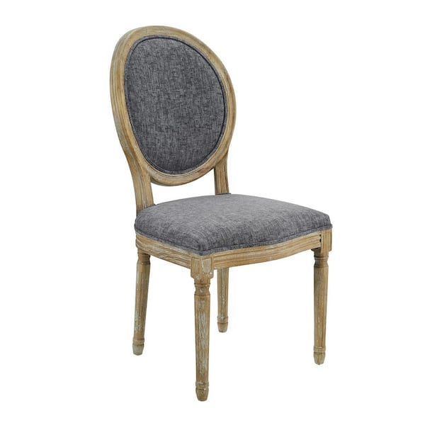 Linon Manchester Oval Back Accent Chair Charcoal Gray 2 pack