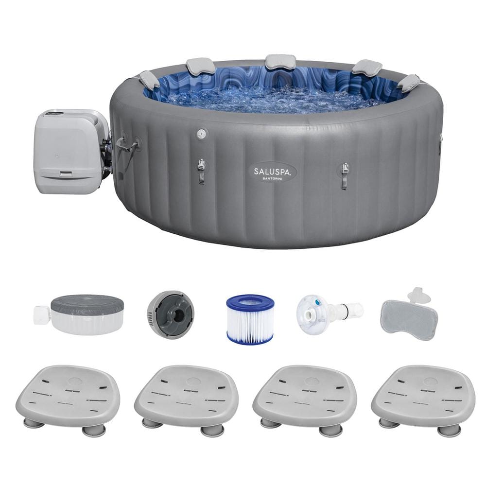 Bestway SaluSpa Santorini 7-Person 180-Jet Inflatable Hot Tub with Pool ...