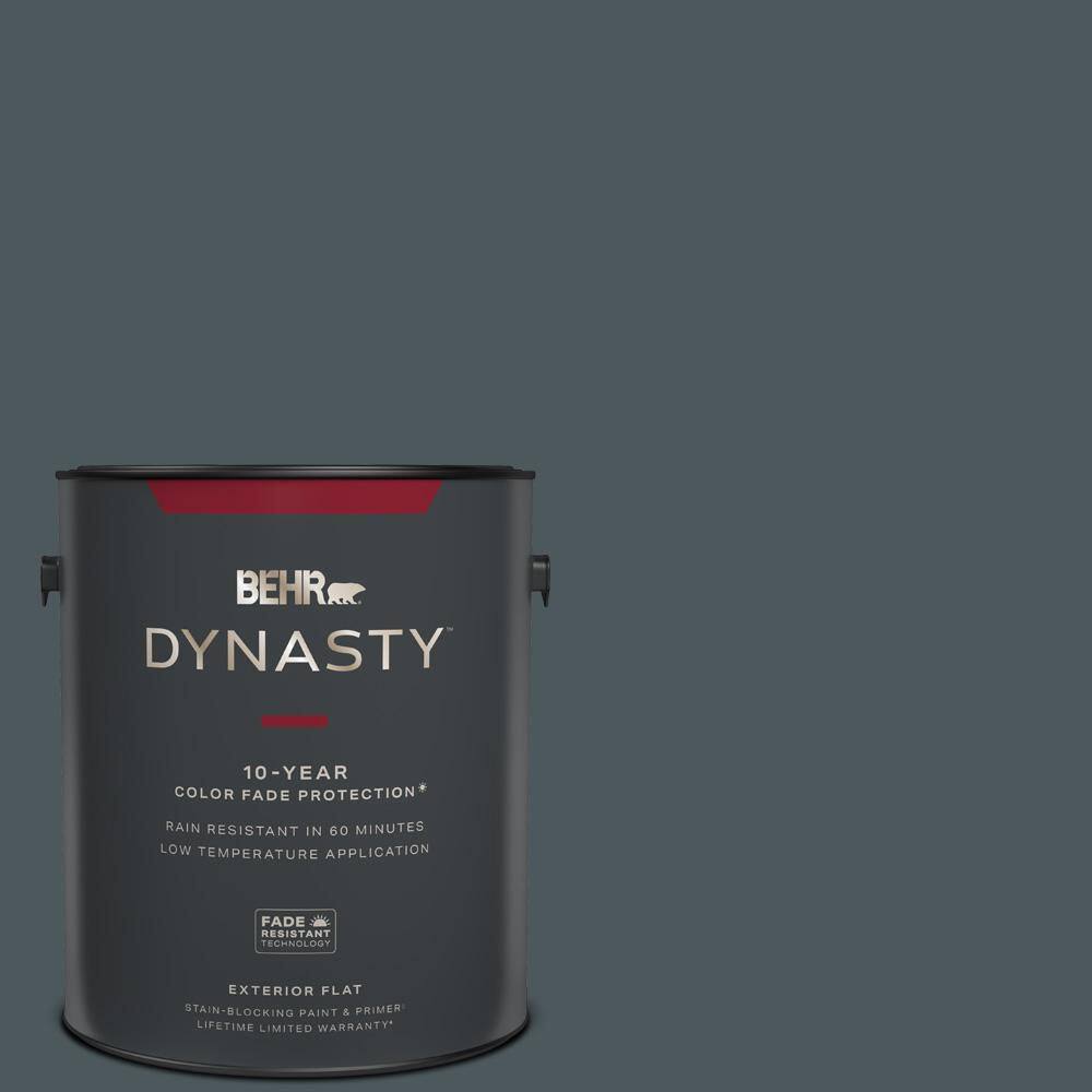 BEHR DYNASTY 1 gal. #N470-7 Submarine Gray Flat Exterior Stain-Blocking ...