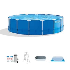 Intex 15 ft. x 42 in. Prism Frame Above Ground Swimming Pool Set with ...