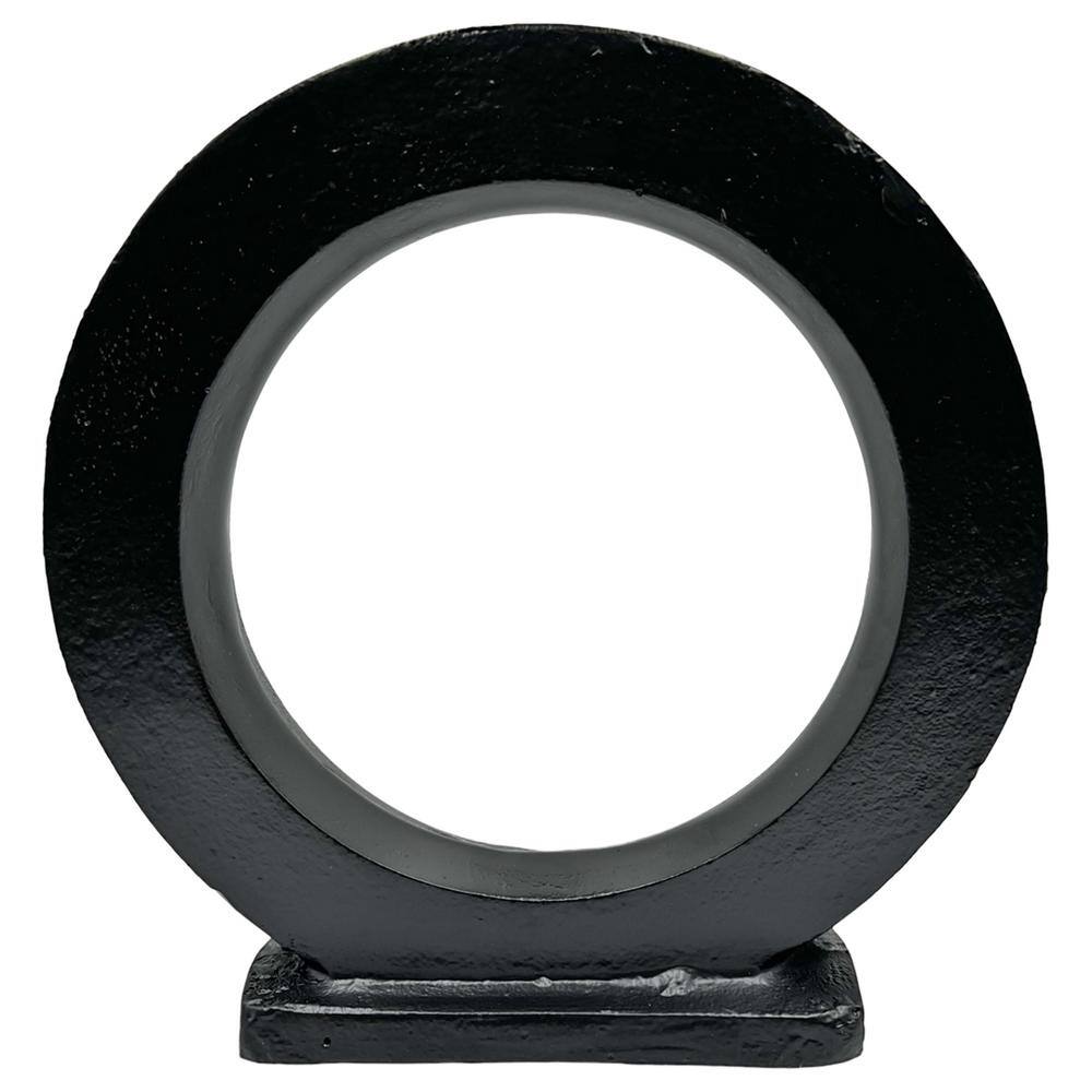castellousa 15 in. Decorative Aluminum Circular Sculpture in Black CB ...
