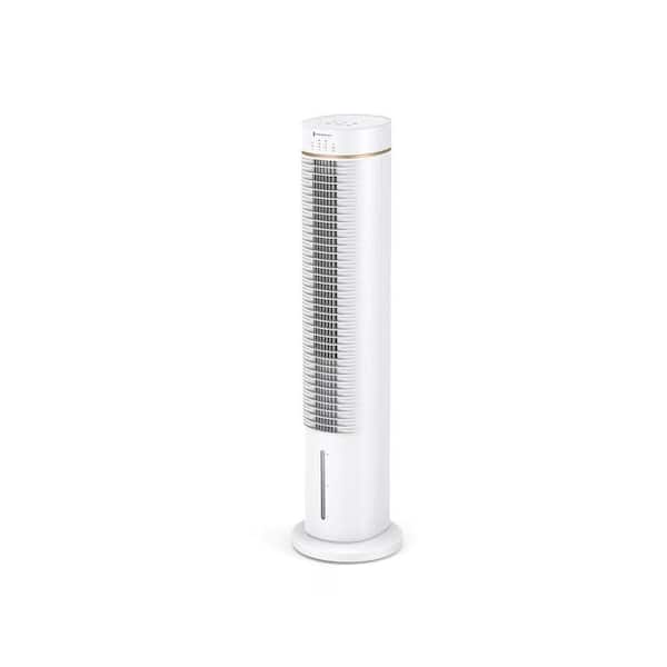Paris Rhône 45 in. 3 Fan speeds Tower Fan in White with Oscillation BD ...