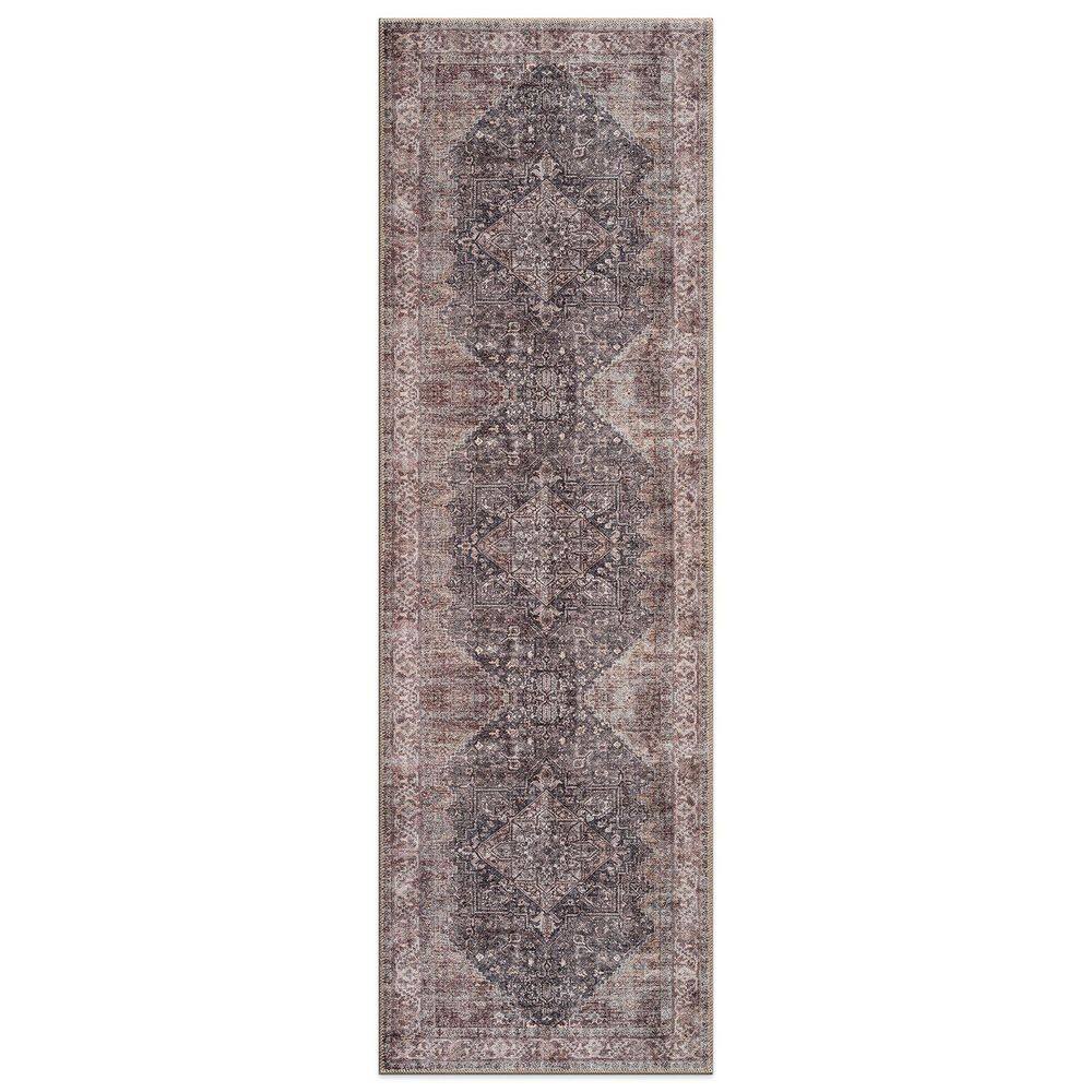 World Rug Gallery Calista Medallion Machine Washable Charcoal 2'6" x 6 ...