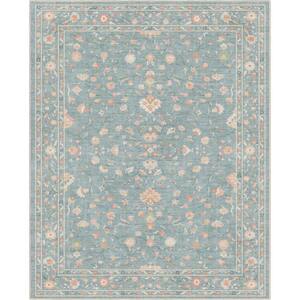Well Woven Apollo Serapi Yazd Traditioal Floral, Blue 6 ft. in. x 9 ft ...