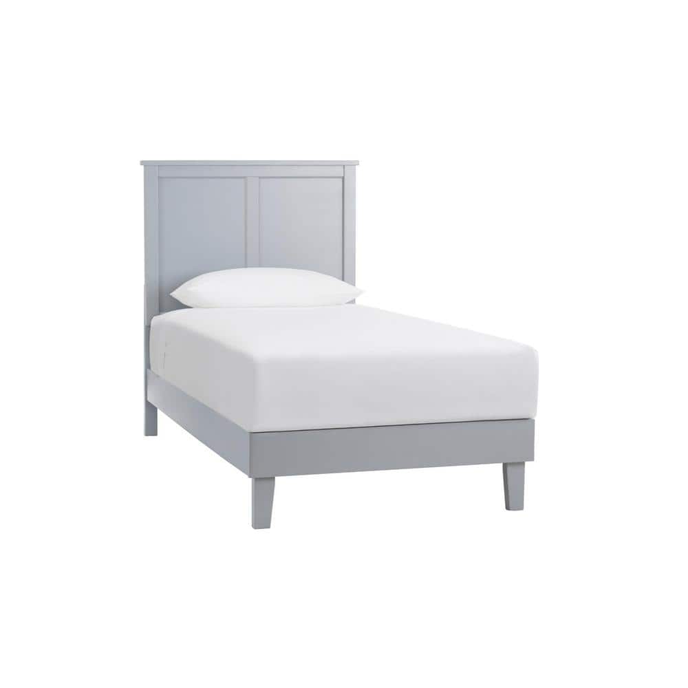 StyleWell Granbury Stone Gray Wood Twin Panel Bed (39.65 in. W x 48 in ...
