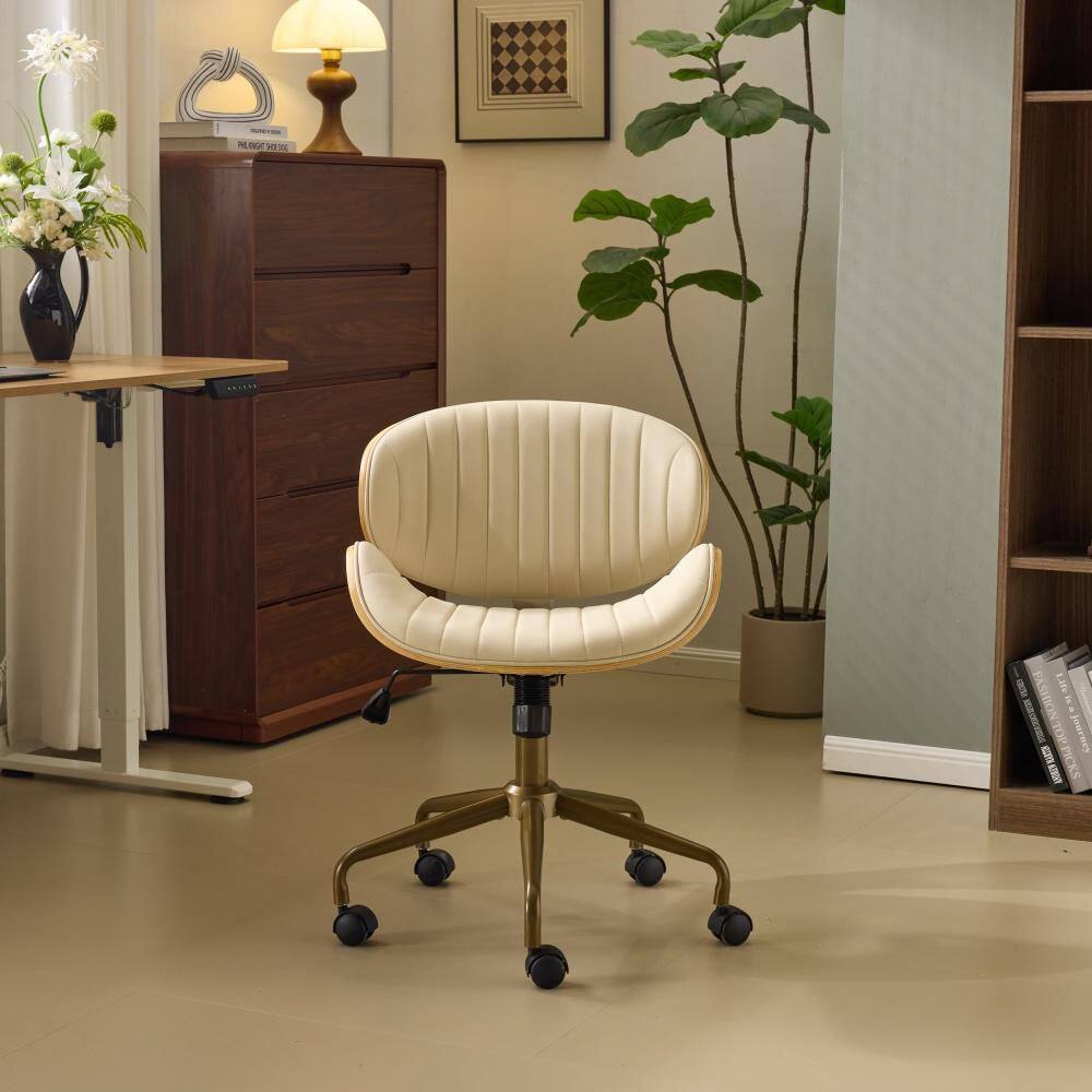 Karl home PU Leather Fabric Curved Adjustable Height with Antique ...